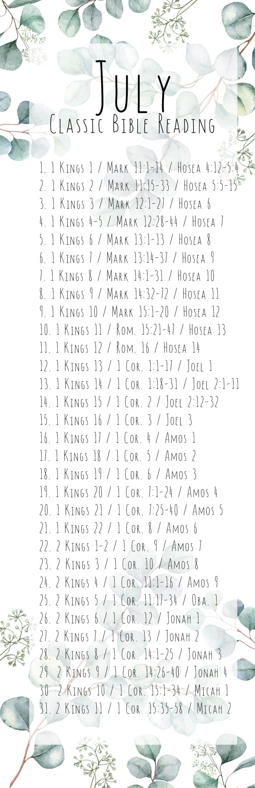 Read the Bible in a Year with these Classic Reading Plan Bookmarks ...